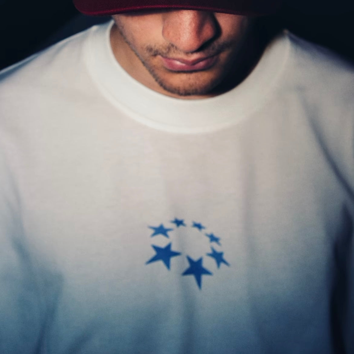 Stars Circle White Oversized Tee – LOBO CORPORATION